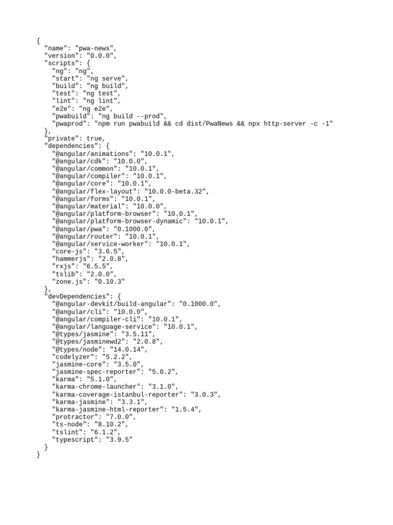 PWA News Angular Project Setup | PDF