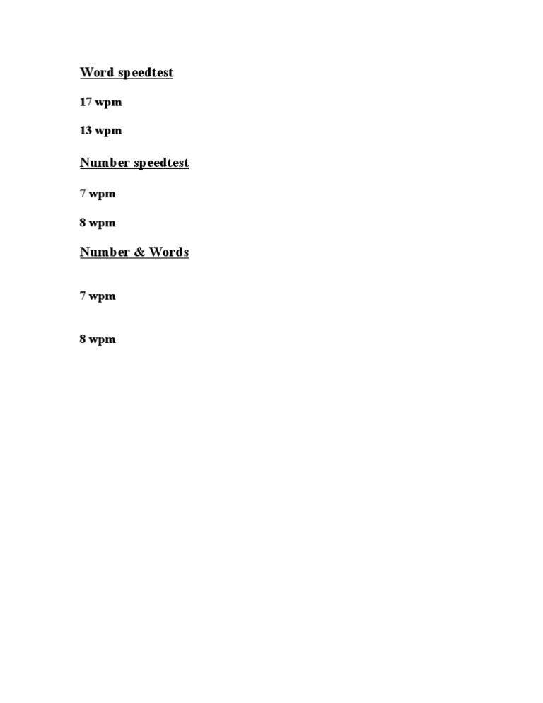 Word Speedtest | PDF