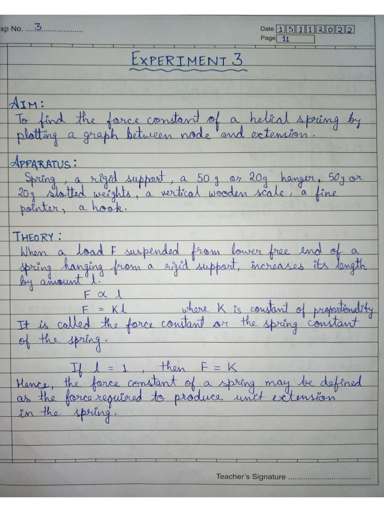 Hooke's Law Experiment | PDF