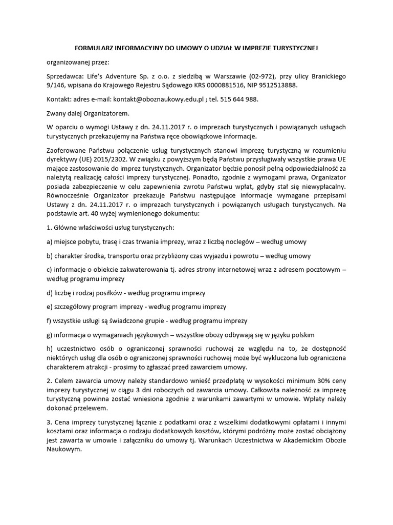 Formularz Informacyjny | PDF