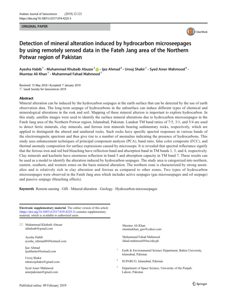 Detection of Mineral Alteration Induced | PDF | Principal Component Analysis | Color