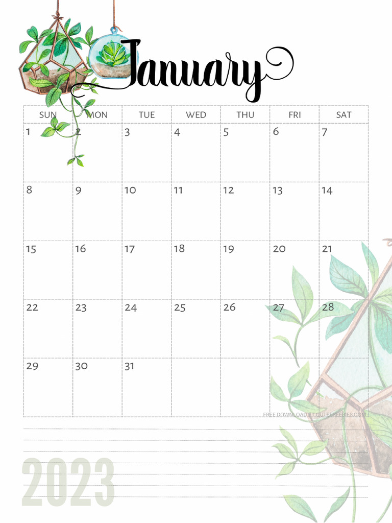 A4 2023 Sunday Calendar Plants | PDF