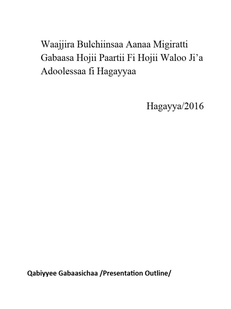 Waajjira Bulchiinsaa Aanaa Migiratti Gabaasa Hojii Paartii Fi Hojii ...