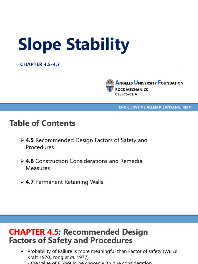 Slope Stability | PDF | Drainage | Landslide