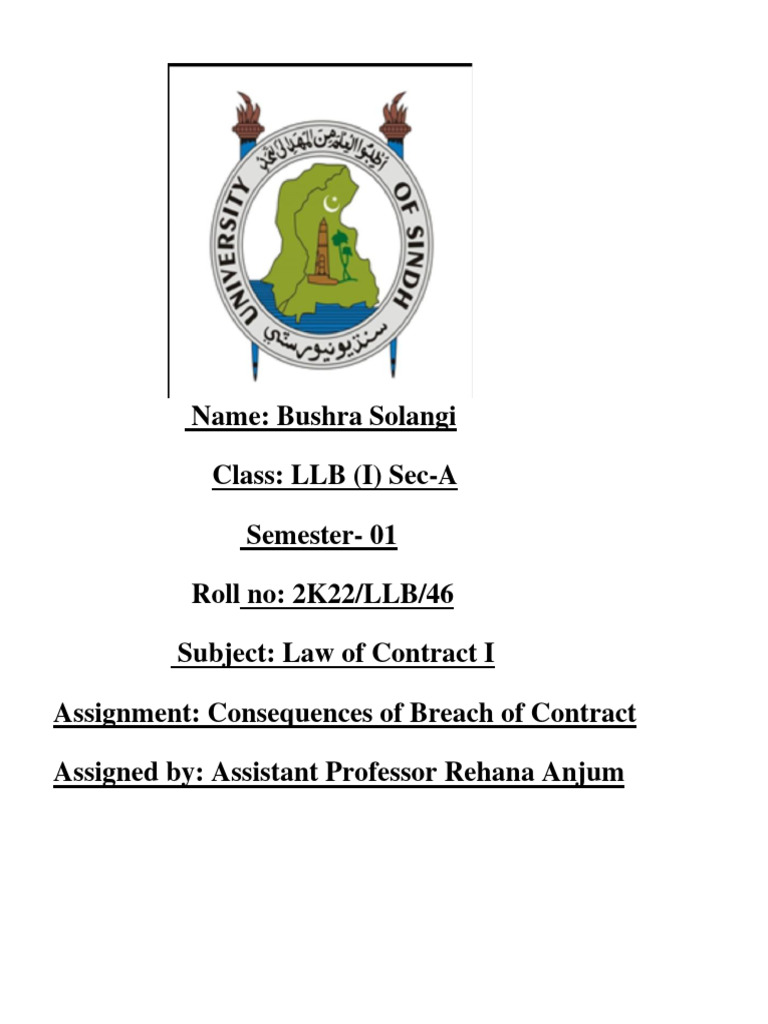 Consequences of Breach of Contract | PDF