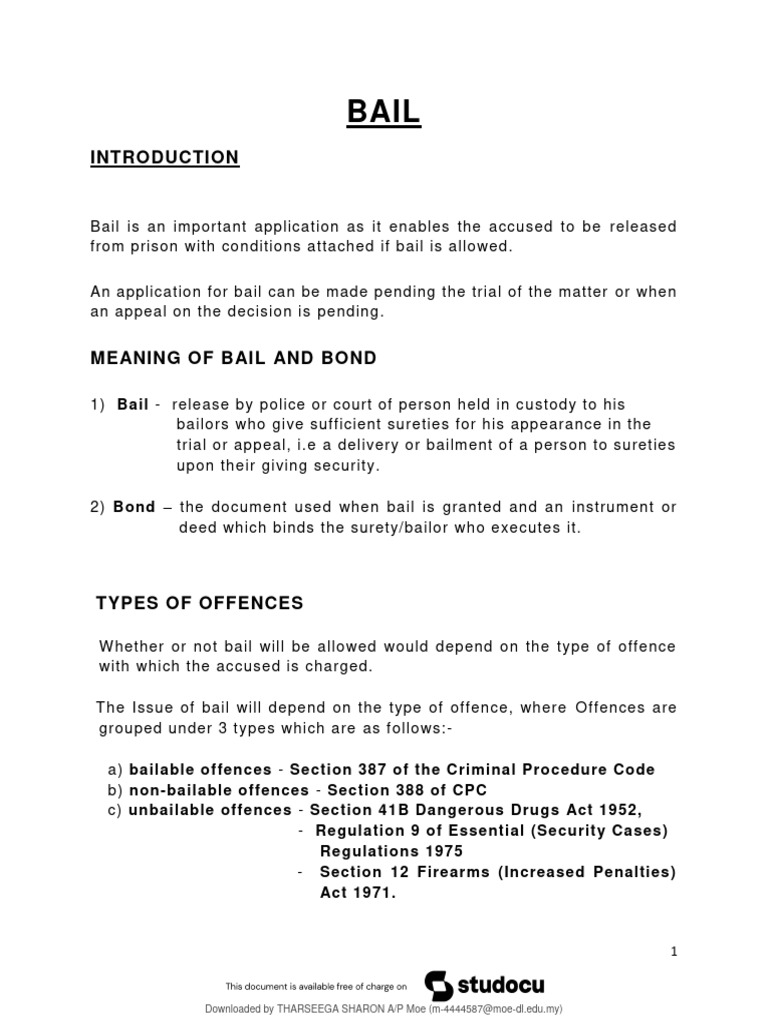 Bail Notes | PDF | Bail | Criminology