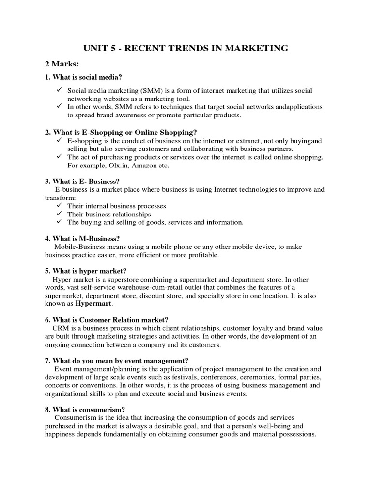 Marketing Unit - 5 | PDF