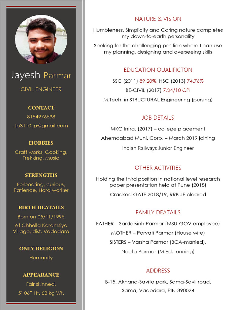 Jayesh Biodata | PDF