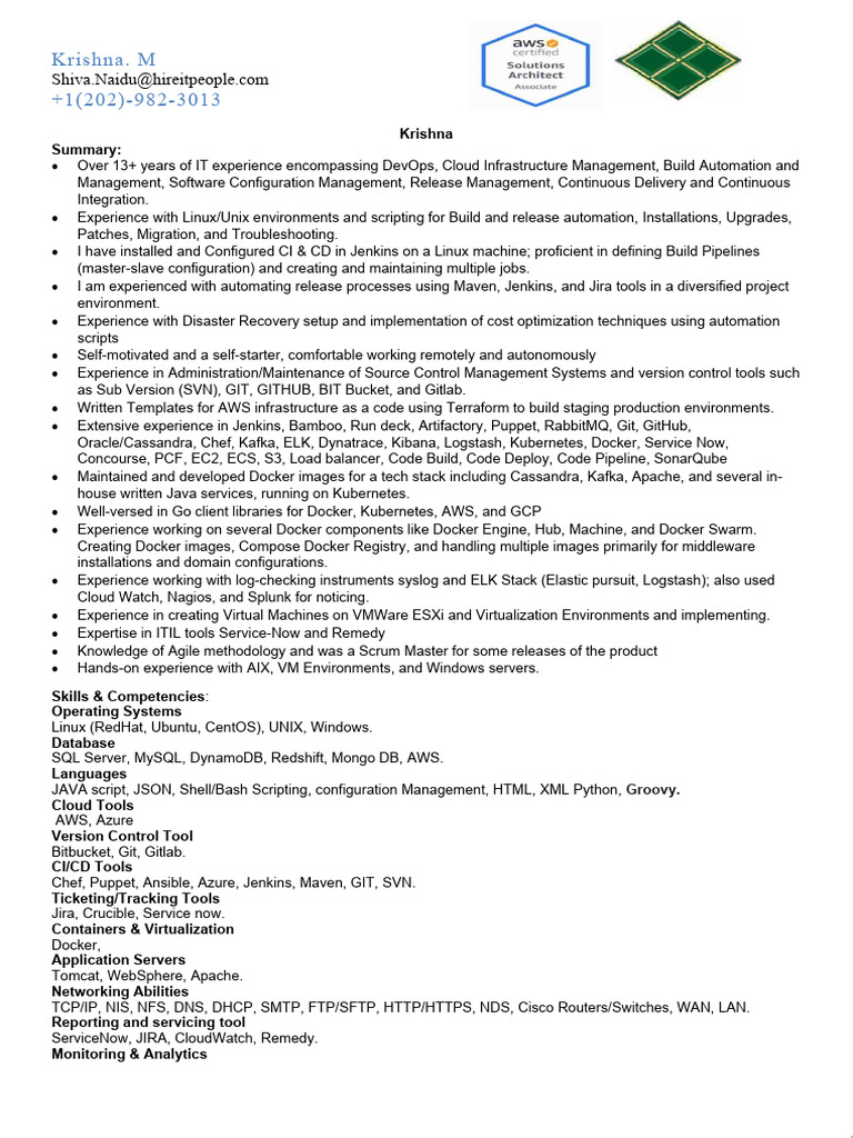 Krishna Short Resume | PDF