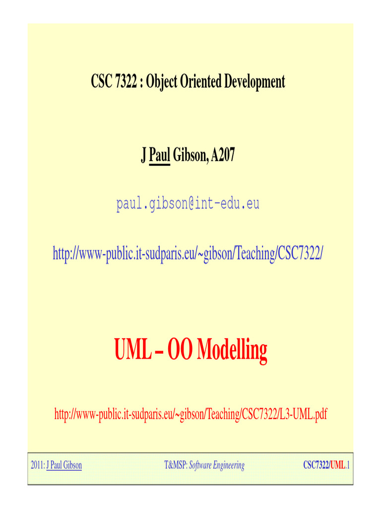 L3 Uml Pdf Unified Modeling Language Class Computer Programming