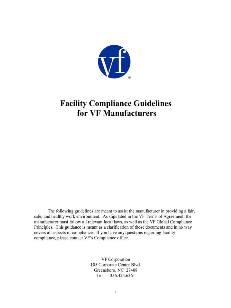 VFC Facility Compliance Guidelines | PDF | Personal Protective ...