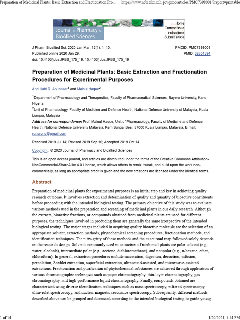 Extraction Technique Pdf