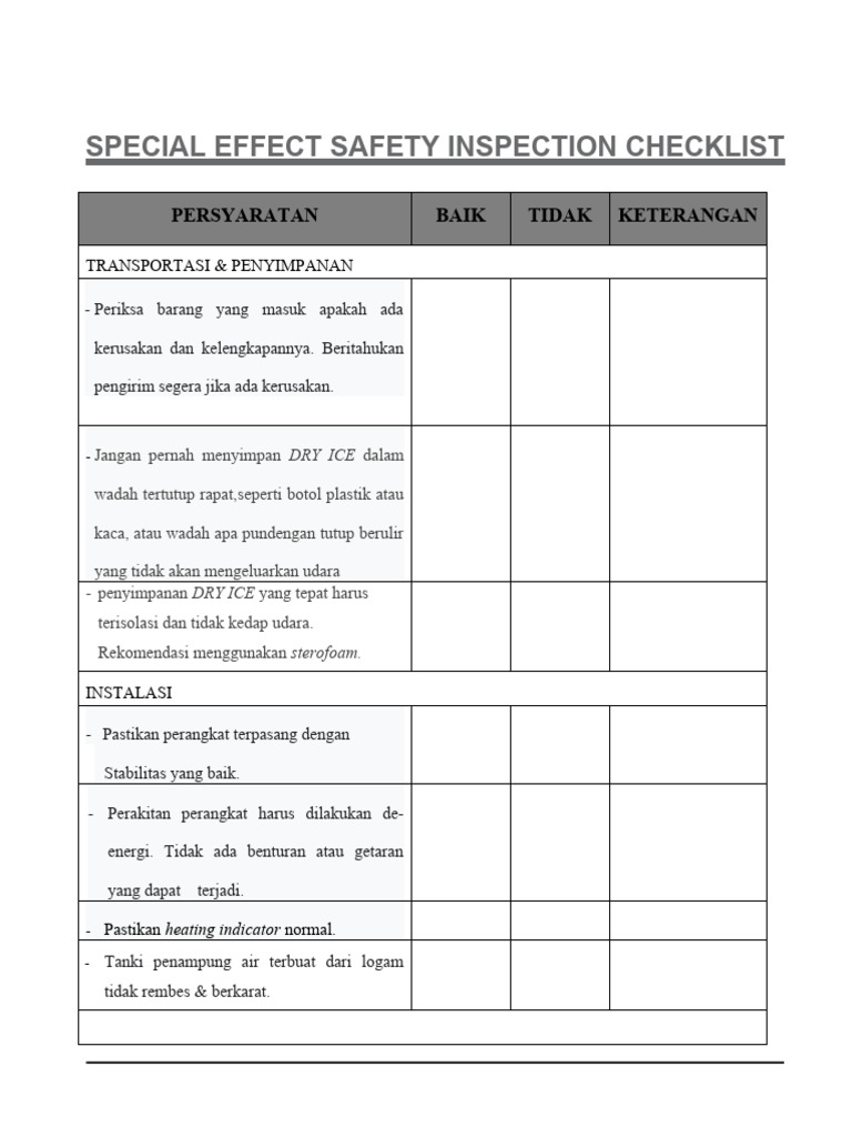 DRY ICE-Special-Effects-Checklist | PDF