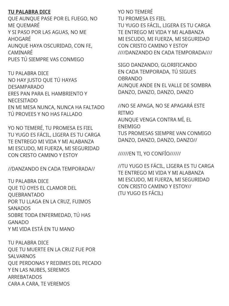 Tu Palabra Dice | PDF
