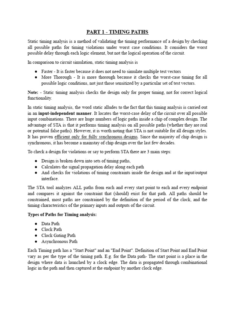 Static Timing Analysis Pdf Computer Engineering Computer Science