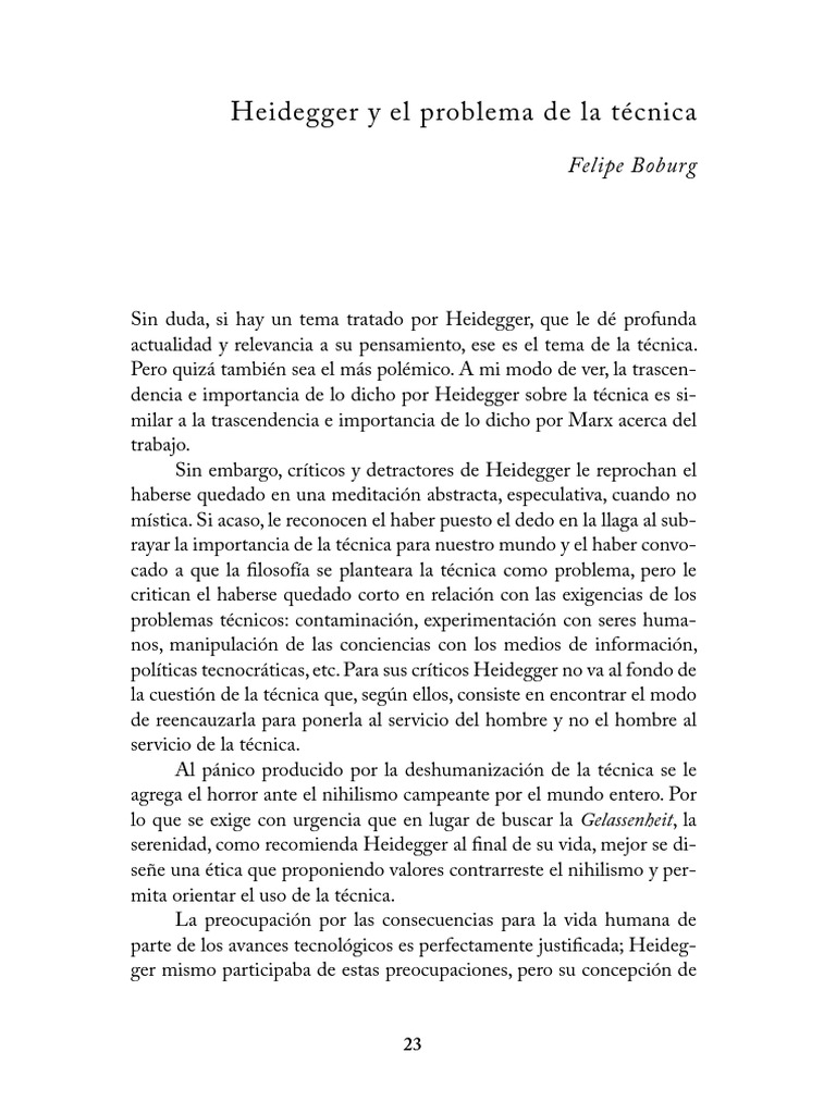 Sobre Heidegger Tecnica | PDF | Martin Heidegger | Verdad Sobre Heidegger Tecnica | PDF | Martin Heidegger | Verdad