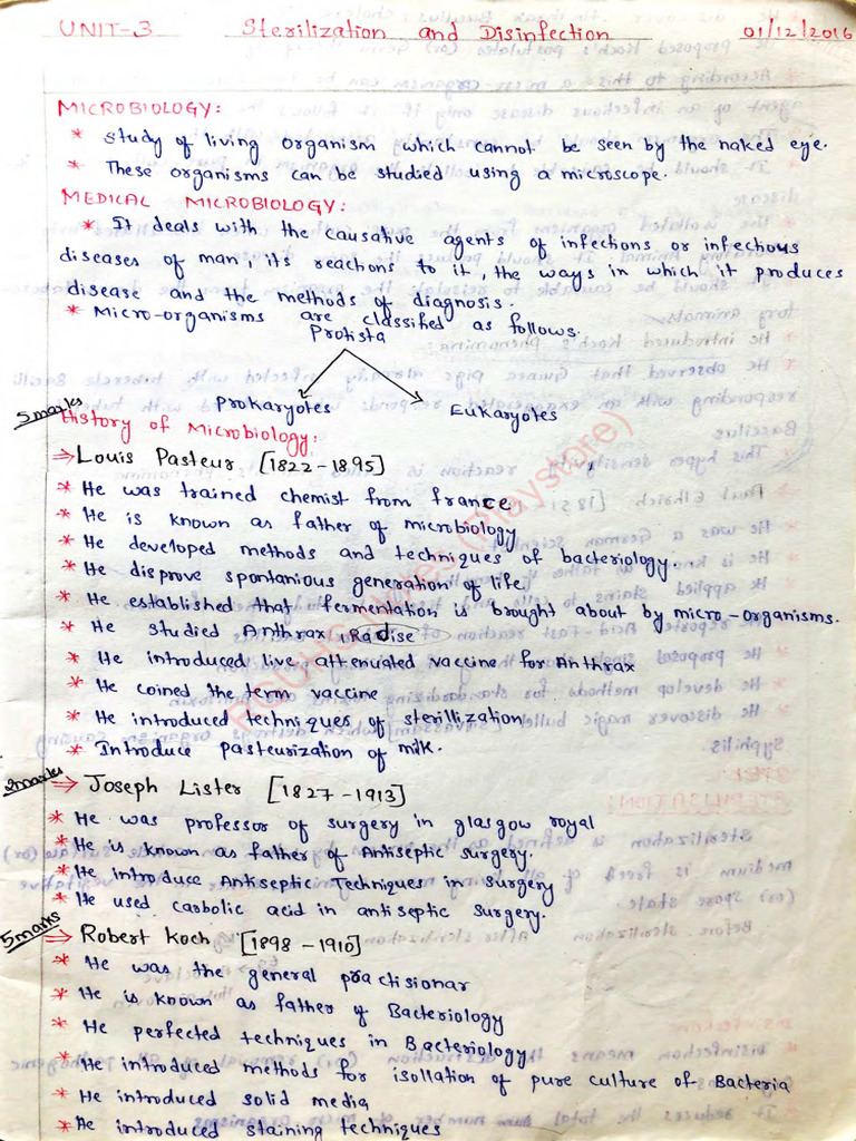 Microbiology Hand Written Notes | PDF