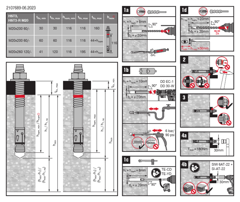 HST3 M20 Specifications and Dimensions | PDF