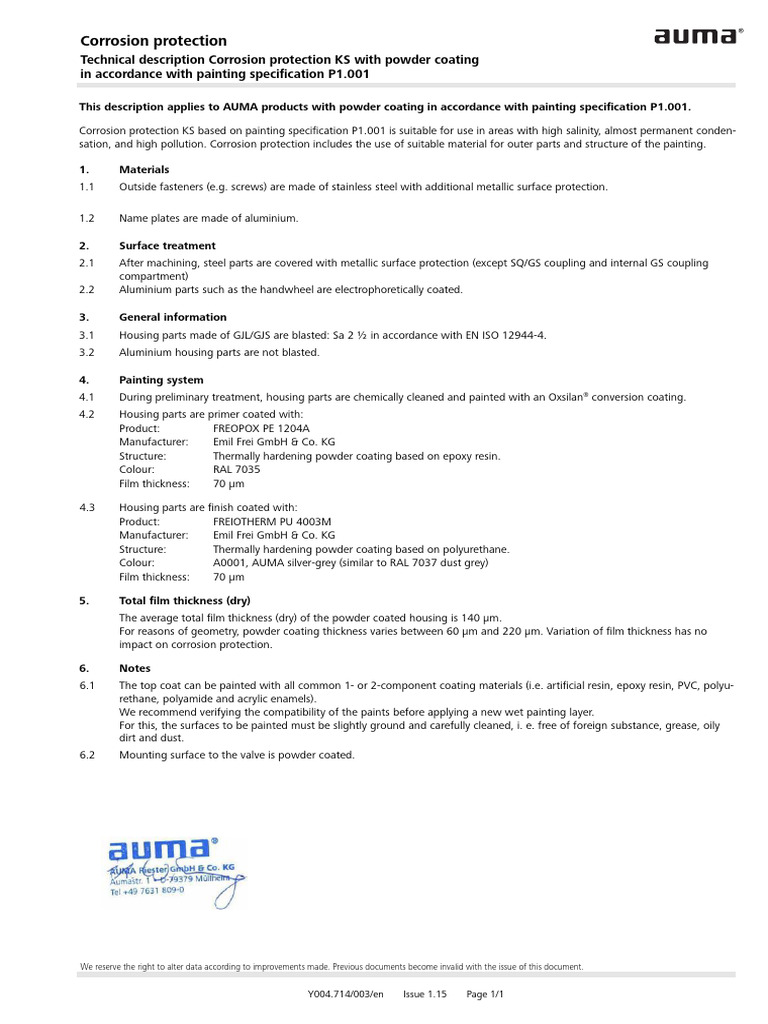 Auma Painting Procedure | PDF