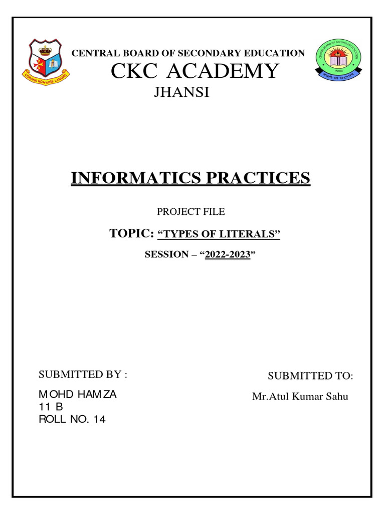 CKC Academy: Informatics Practices | PDF