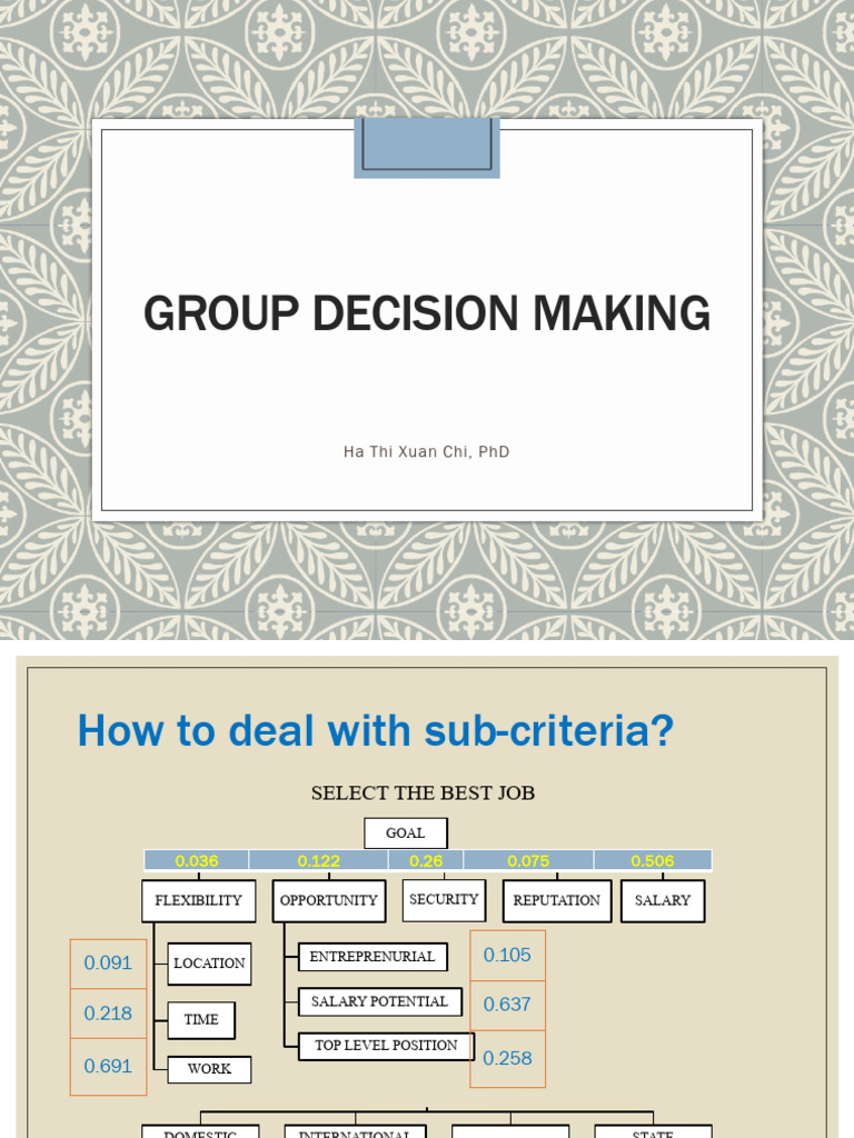 3 Chapter 3-AHP (Cont) - Sub-Criteria and Group Decision Making | PDF