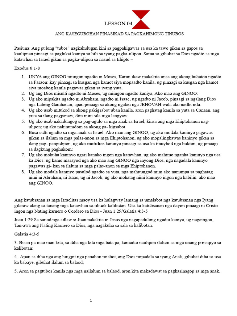 Lesson 04 ANG KASEGURUHAN SA KALUWASAN PINASIKAD SA PAGKATINUBOS | PDF