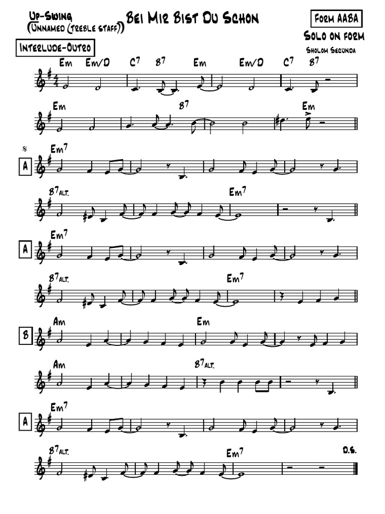 Bei Mir Bist Du Schön Sheet Music | PDF