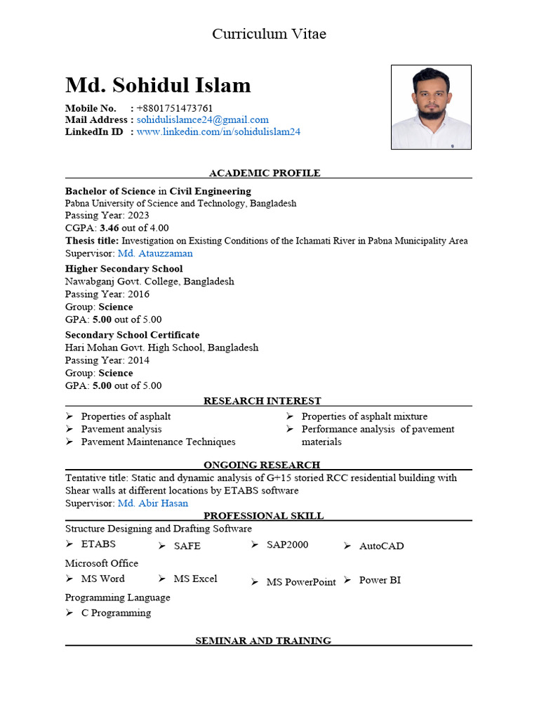 CV of Md. Sohidul Islam-2 | PDF