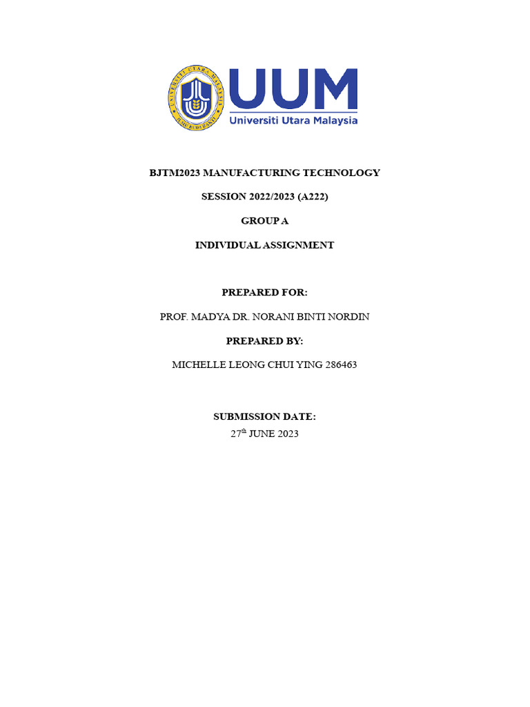 Manufacturing Management (Individual Assignment) | PDF | Rolling (Metalworking) | Sheet Metal