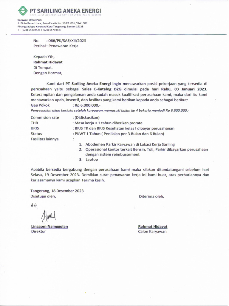Offering Letter | PDF