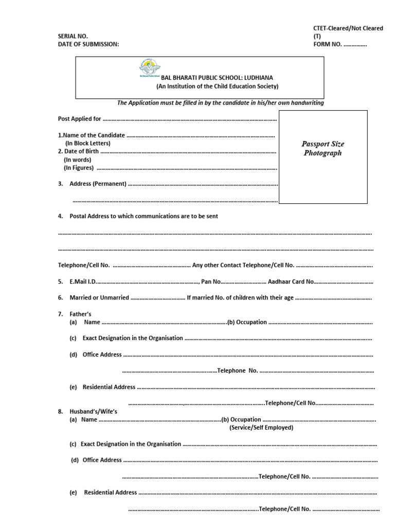 TEACHERS-APPLICATION-FORM | PDF
