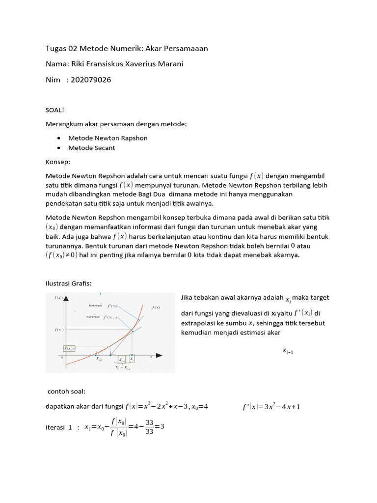 Metode Newton & Secant untuk Akar Persamaan | PDF
