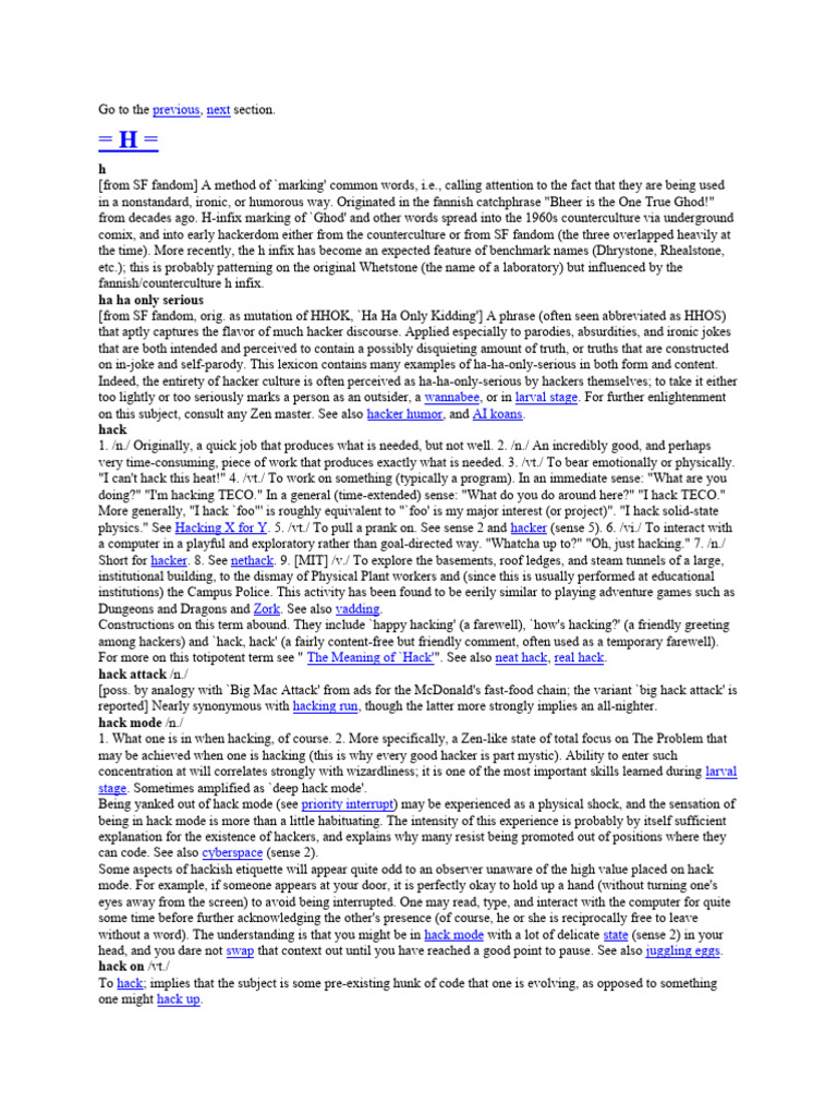 H - Hacker Wordlist | PDF | Hacker Culture | World Wide Web