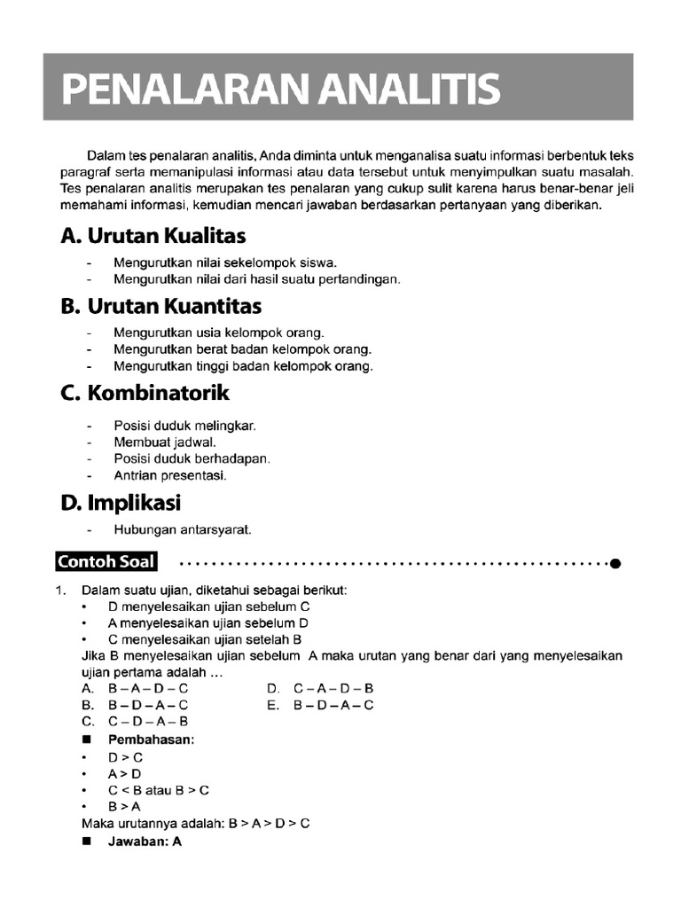 Penalaran Analitik | PDF