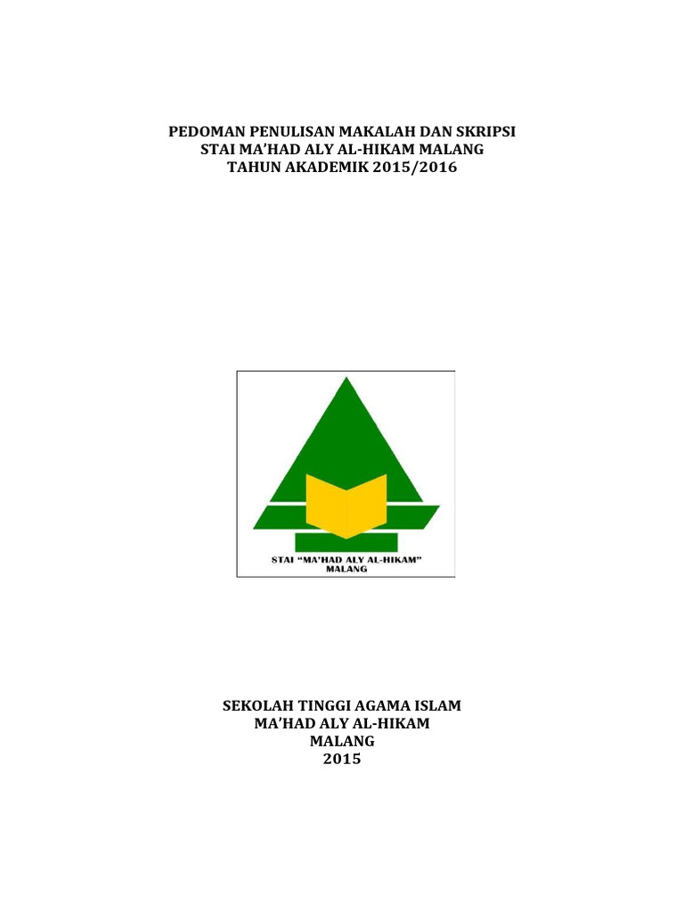 Dokumen - Tips - Pedoman Penulisan Makalah Dan Skripsi Stai Mahad | PDF Dokumen - Tips - Pedoman Penulisan Makalah Dan Skripsi Stai Mahad | PDF
