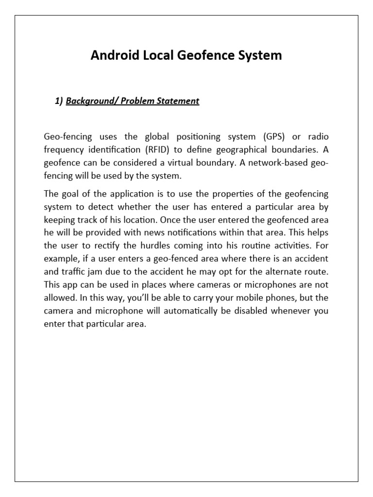 Geofencing App for Secure Zones | PDF | Android (Operating System) | Smartphone