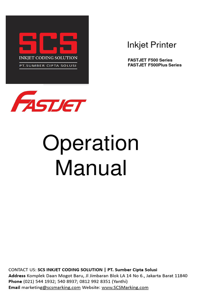 F500 Manual Inkjet SCS | PDF | Printer (Computing) | Computing