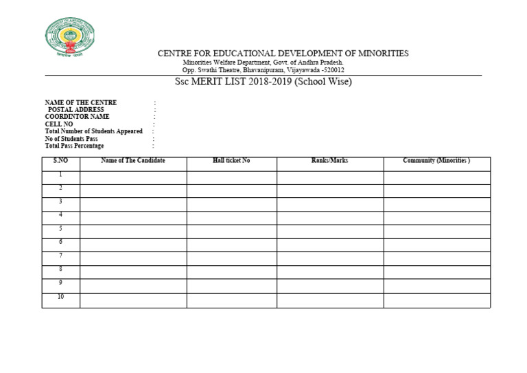 SSC Merit List School Wise Format | PDF | Career & Growth | Social Science
