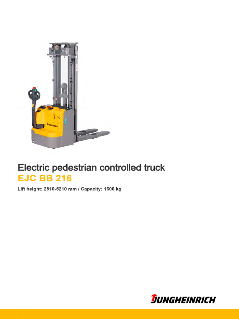 Jungheinrich Ejc BB 216 Electric Pedestrian Controlled Truck | PDF