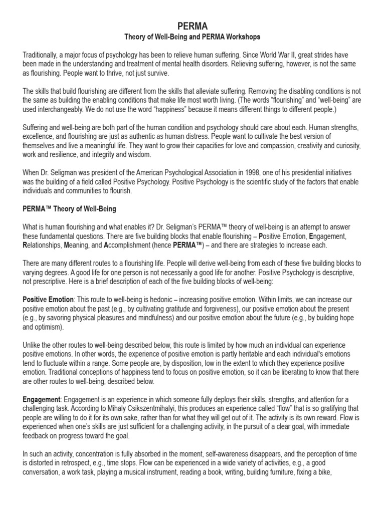 PERMA Material | PDF