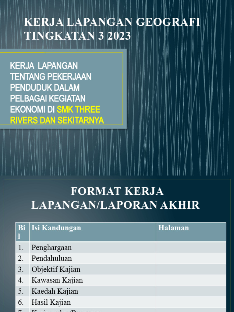 Kerja Lapangan Geografi Tingkatan 3 | PDF