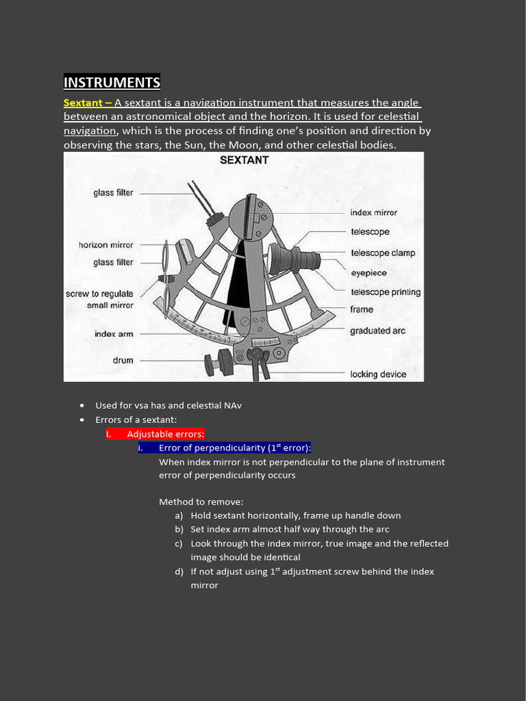 Instruments: Sextant | PDF | Technology & Engineering