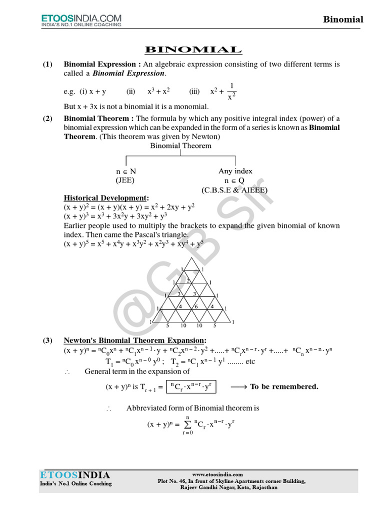 Binomial | PDF | Mathematical Analysis | Combinatorics