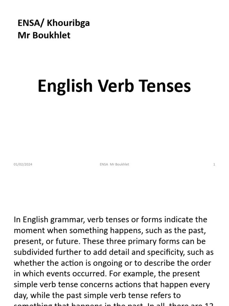 English Tenses | PDF | Grammatical Tense | Grammar