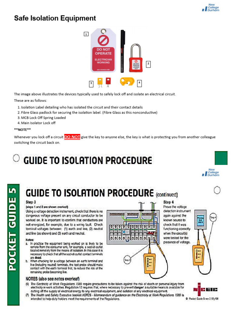 Safe Isolation Equipment | PDF