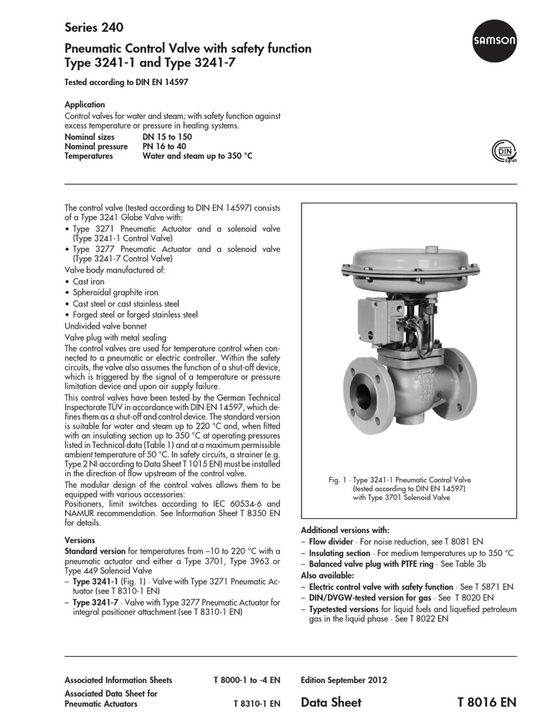 Samson 3241 Control Valve Overview | PDF | Technology & Engineering