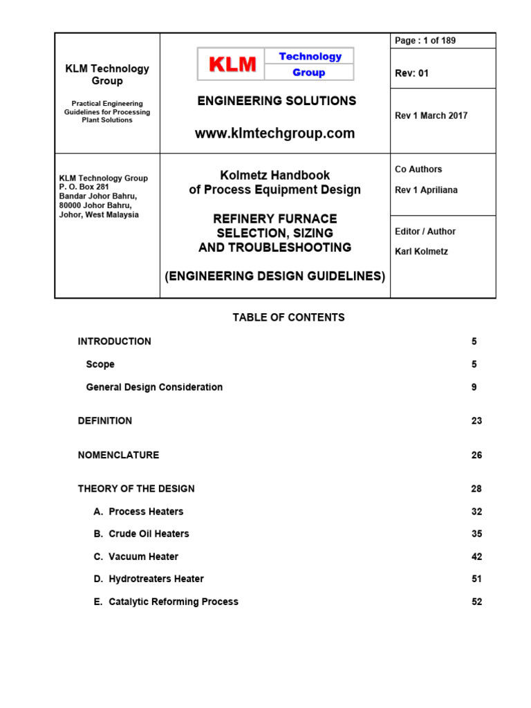 Engineering Design Guidelines Refinery Furnace | PDF | Oil Refinery | Cracking (Chemistry)