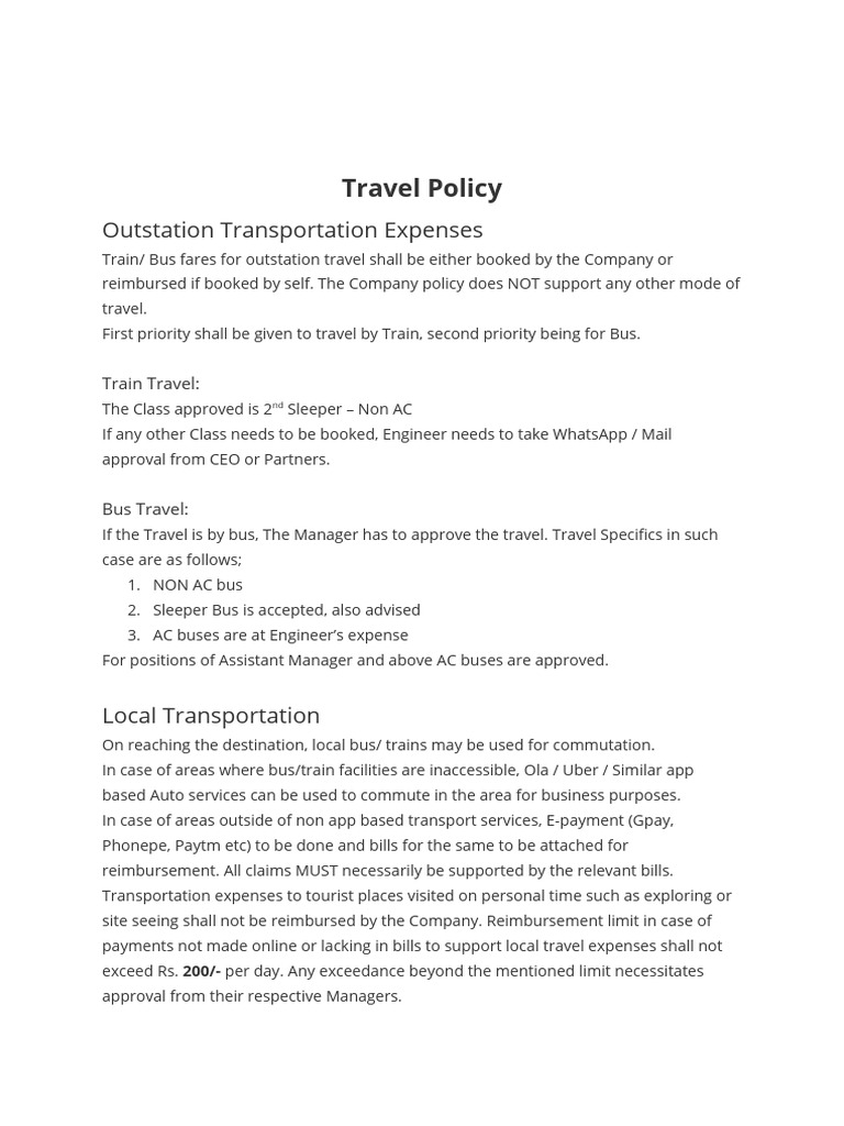 Engineer Travel Reimbursement Guide | PDF