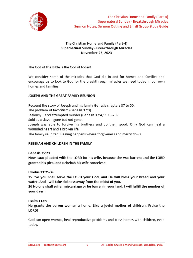 The Christian Home Family Part 4 Breakthrough Miracles Ps Ashish ...