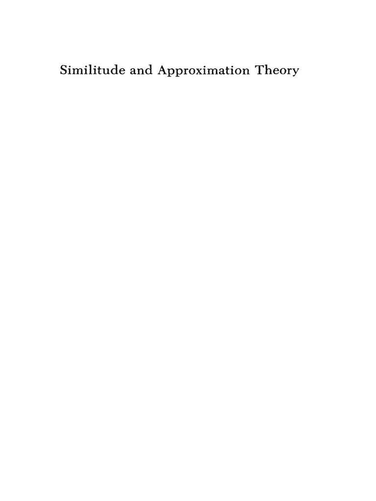 Similitude and Approximation Theory | PDF